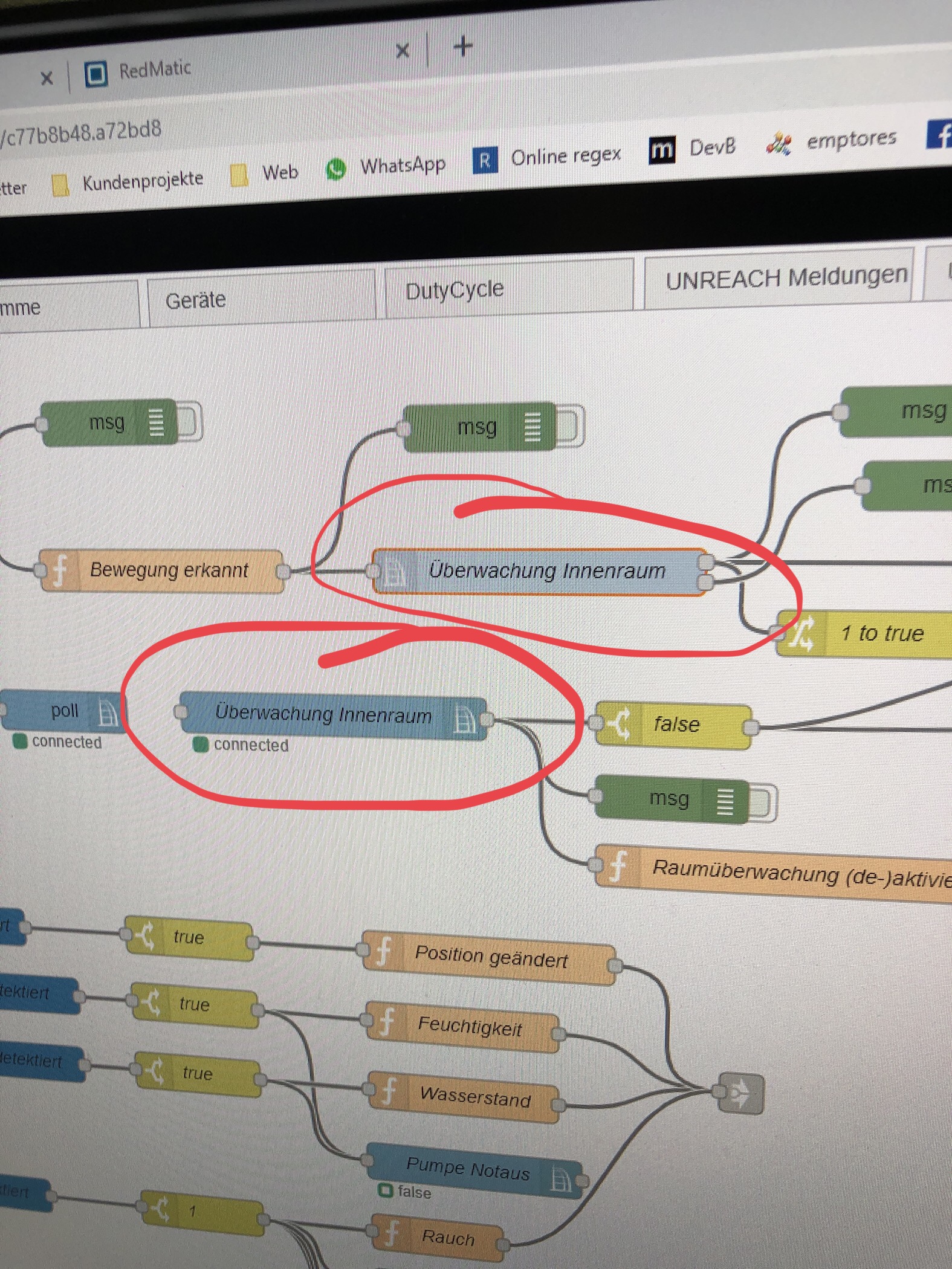 ccu-sysvar node: aktueller Status und ggf. Zeitpunkt von wann der Status stammt unter dem node ...