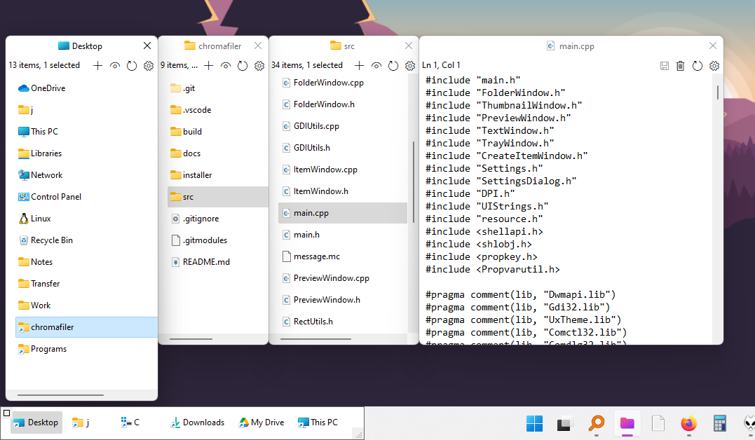 GitHub - vanjac/chromafiler: Experimental file browser for Windows