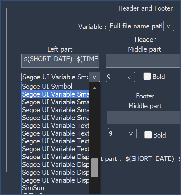 Preferences Printing Option Dropdowns Too Narrow, Clip Font Names · Issue #12812 · notepad-plus ...