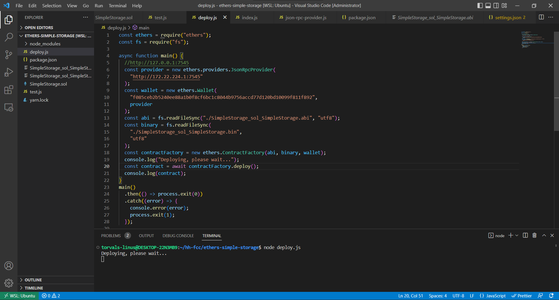 Lesson 5 Issues In Deploying With Ganache · Smartcontractkit Full Blockchain Solidity Course Js