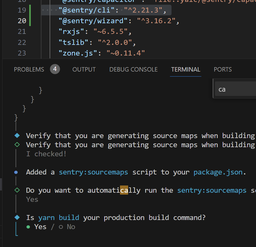 Build breaks after installing the wizzard and running `yarn install` · Issue #483 · getsentry ...