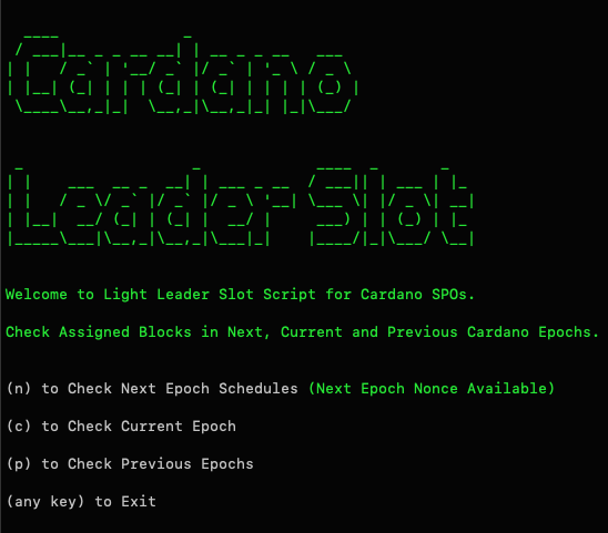 GitHub - wcatz/cardano-leader-slot: Scheduled Block Checker for Cardano Stakepool Operators