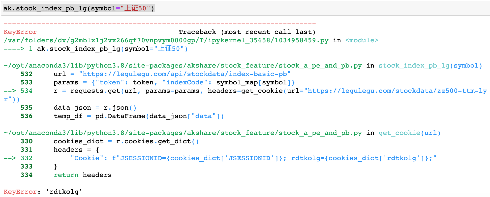 AKShare 接口问题报告：另外2个乐估网接口失效 · Issue #3642 · akfamily/akshare · GitHub