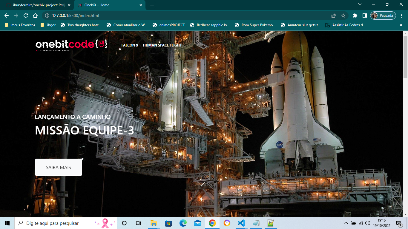 GitHub - ihuryferreira/onebix-project: Projeto Onebix - website Space Nave