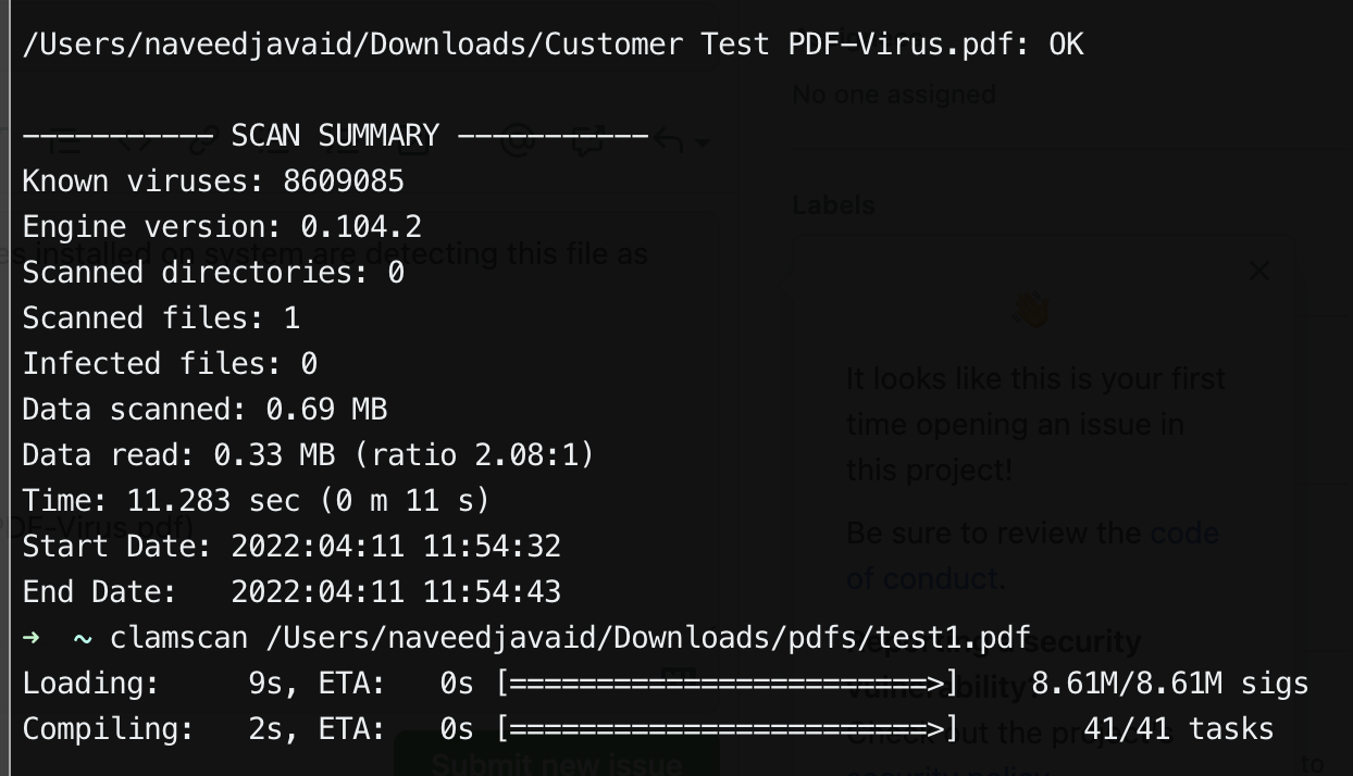 ClamAv is not able to detect the attached sample files as virus. · Issue #539 · Cisco-Talos ...