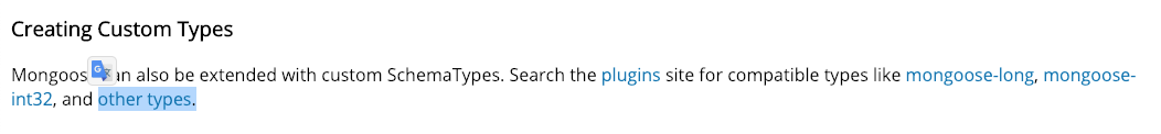 [Docs] Creating Custom Types broken link · Issue #7364 · Automattic/mongoose · GitHub