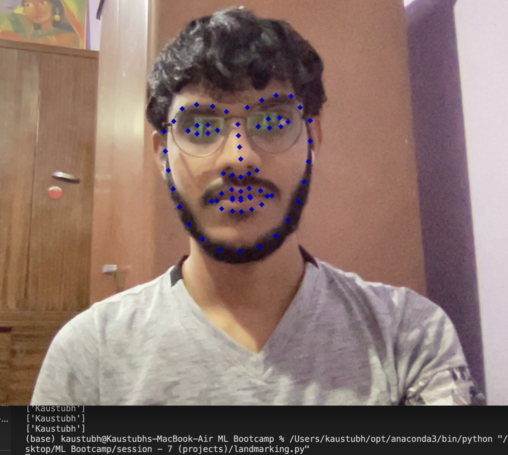 GitHub - kausmeows/Face-and-mood-detection: Using landmarking technique ...