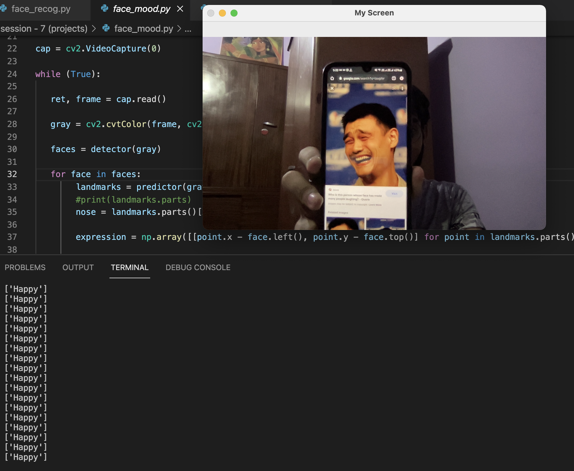 GitHub - kausmeows/Face-and-mood-detection: Using landmarking technique and opencv.