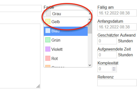 Add "no color" oder "white" as possible selection in the task creation ...