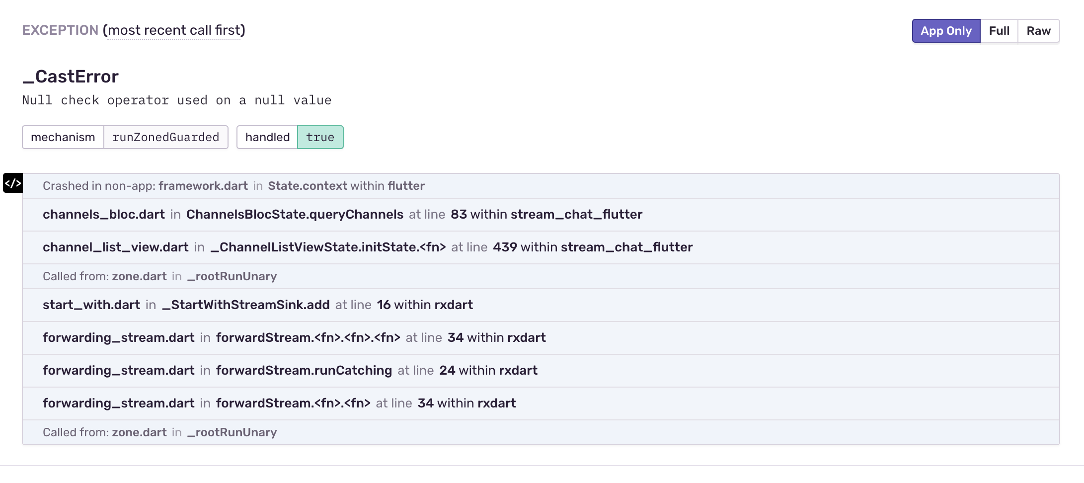 [Bug?] _CastError (Null check operator used on a null value) · Issue #424 · GetStream/stream ...