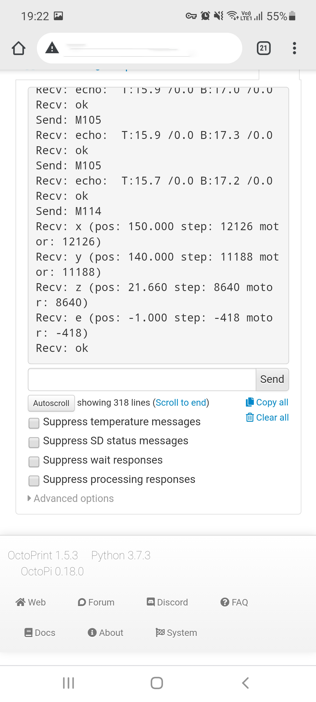 Lerdge K board RPi3B+ M114 error · Issue #4091 · OctoPrint/OctoPrint · GitHub