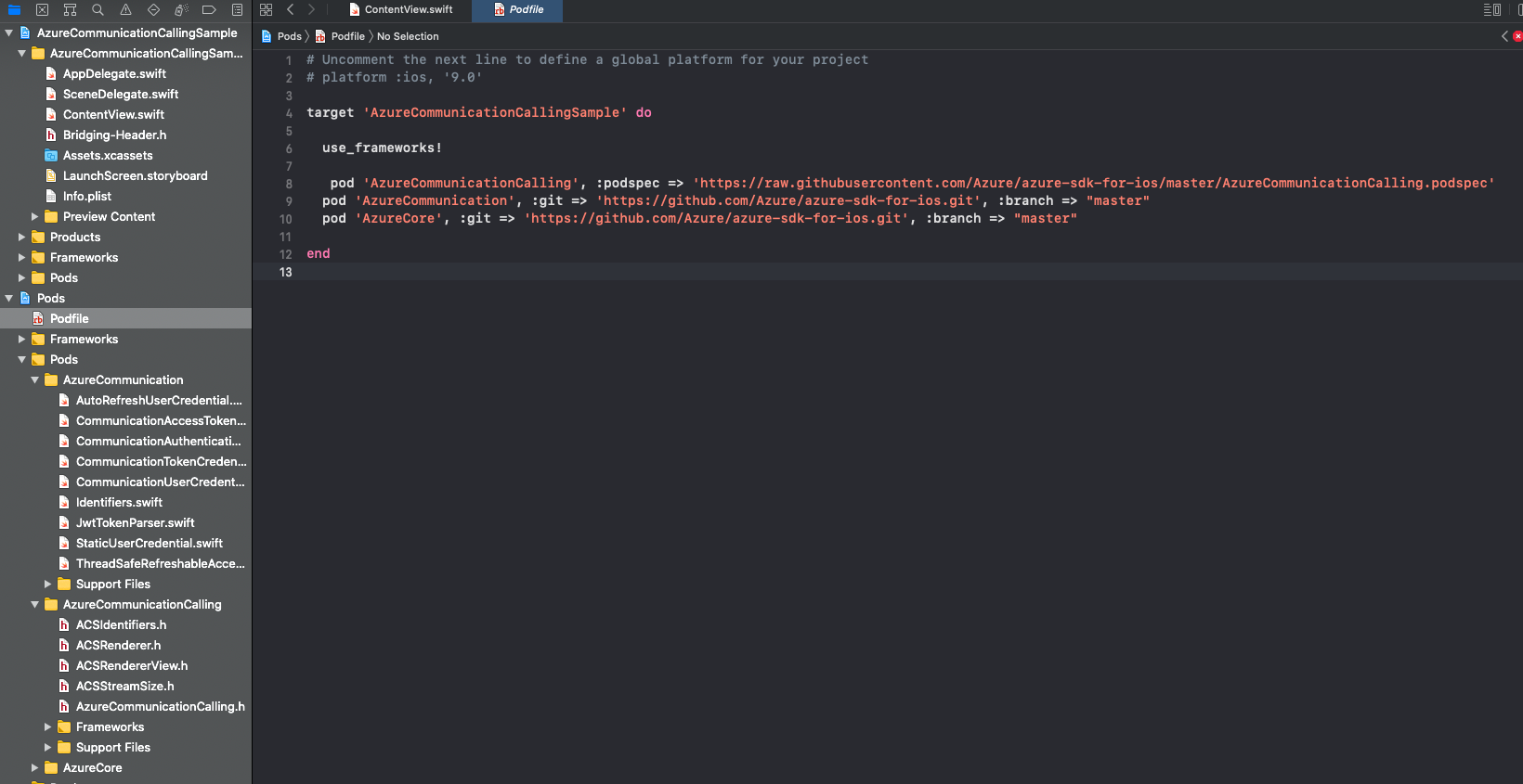 Azurecommunicationazurecommunication Swifth File Not Found · Issue 93 · Azurecommunication 