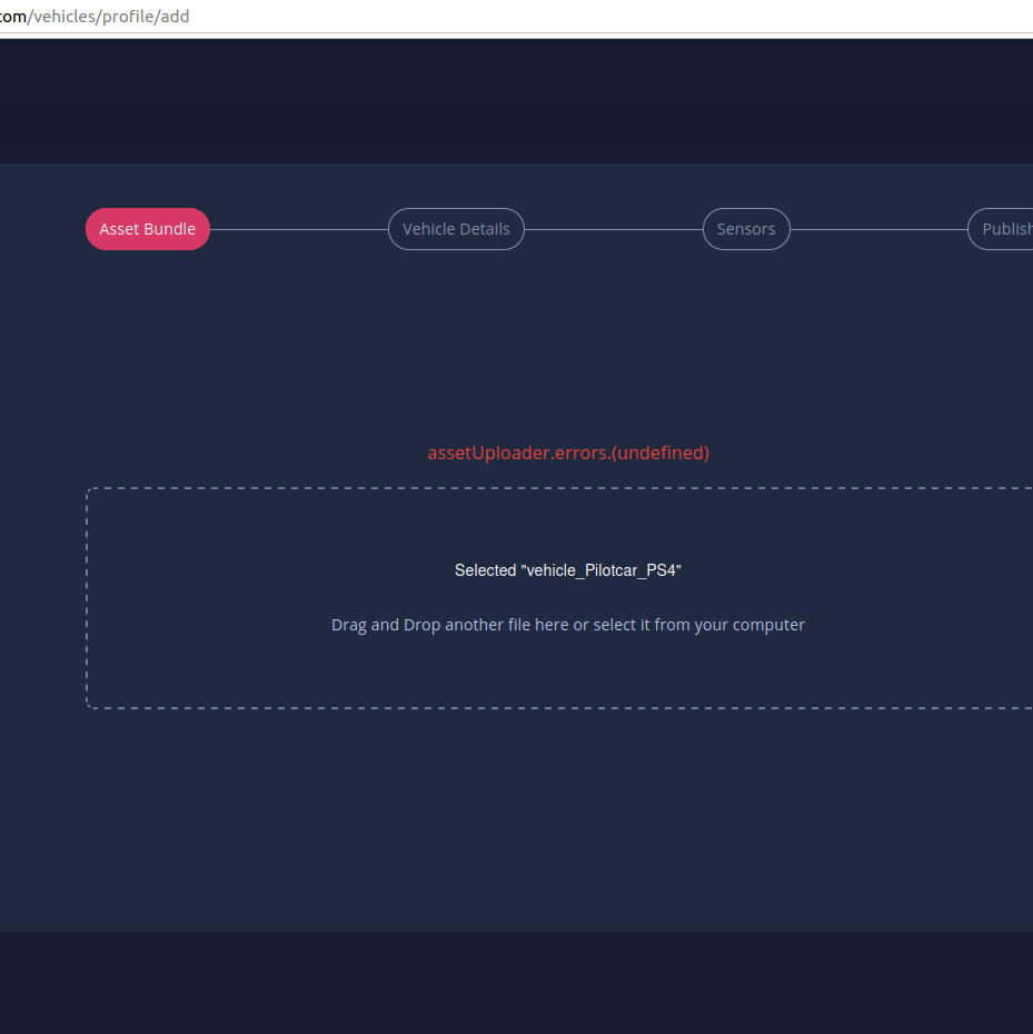 Cannot upload a custom vehicle asset built with 2021.2 Edit: also version 2021.1 · Issue #1585 ...