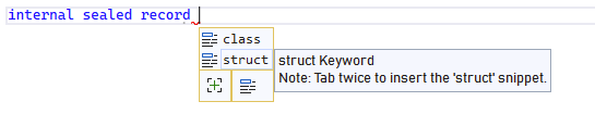 Autocompletion suggests `struct` after `sealed record` · Issue #64465 · dotnet/roslyn · GitHub