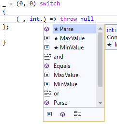 Autocomplete list contains "and"/"or" in member access after tuple ...