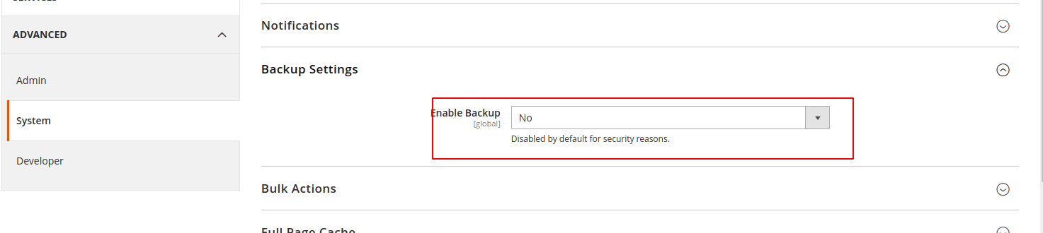 [Issue] Remove backup menu if the backup feature is disabled · Issue #29280 · magento/magento2 ...