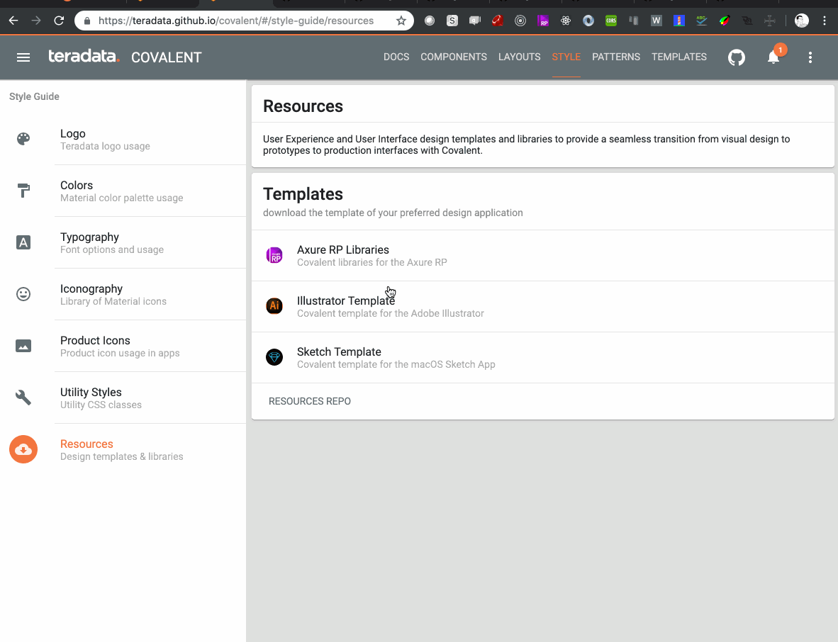 Resource Links Broken · Issue 1376 · Teradatacovalent · Github 