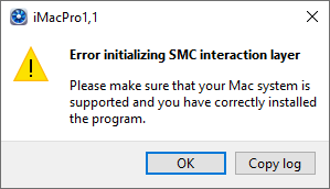 iMac12,1 (OpenCore Boot as iMac1,1) Windows - Error initializing SMC interaction layer · Issue ...