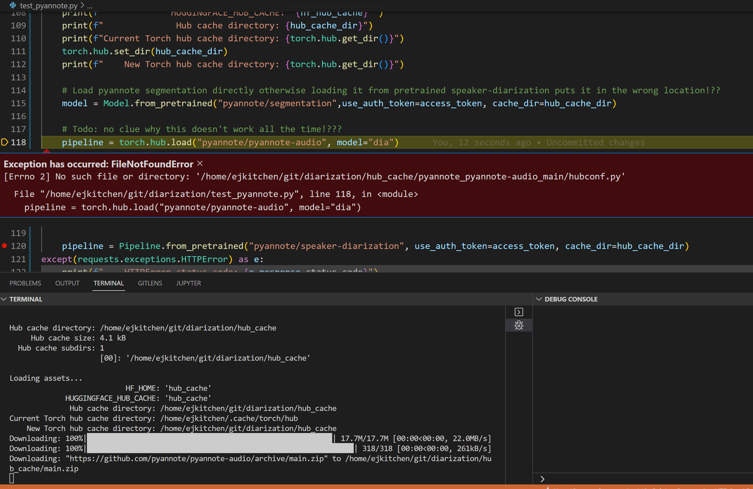 Bug. Ca · Issue #1129 · pyannote/pyannote-audio · GitHub