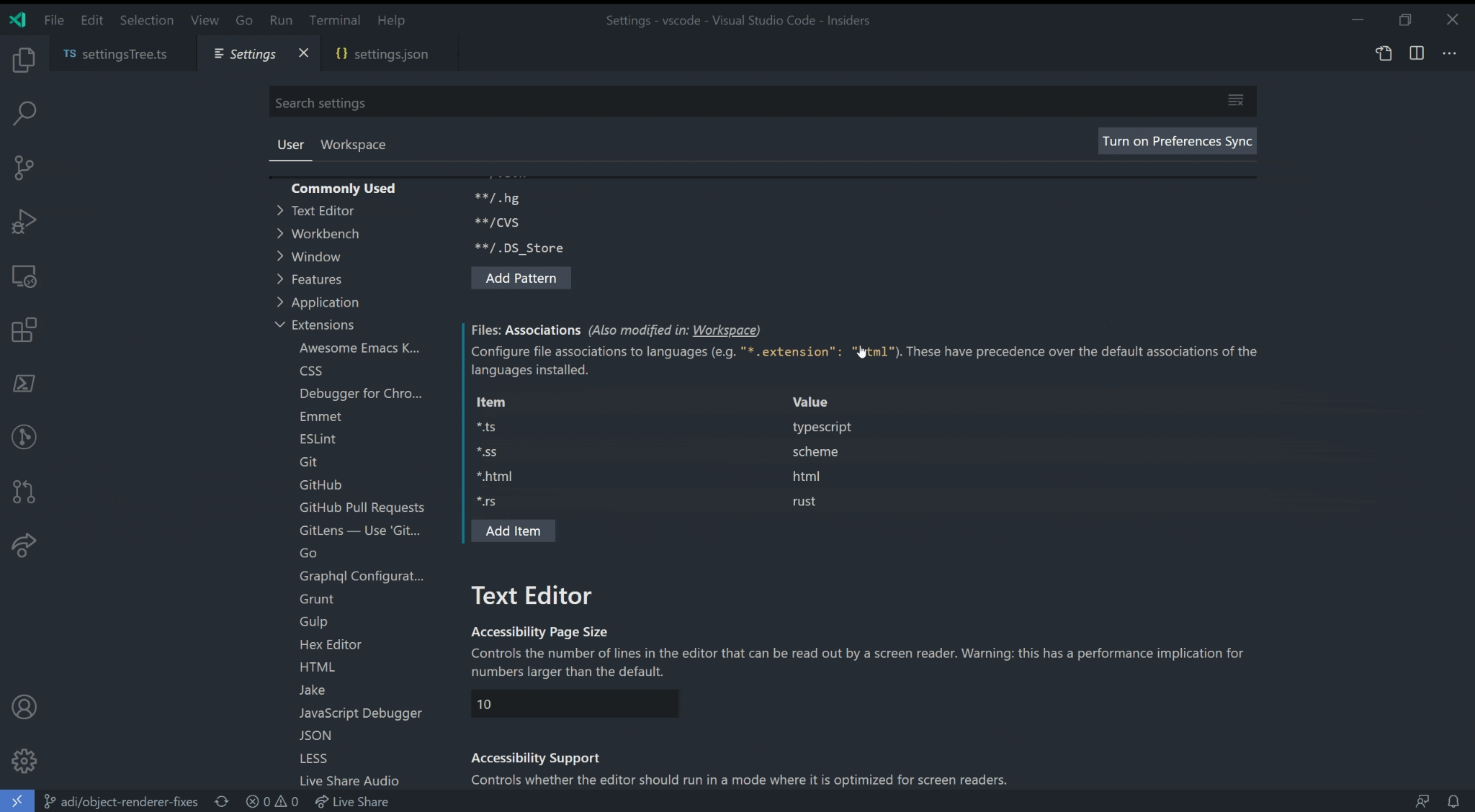 Don't add items with empty keys in object type settings · Issue #101805 · microsoft/vscode · GitHub