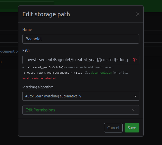 [BUG] Invalid variable detected for "doc_pk" · Issue #4178 · paperless-ngx/paperless-ngx · GitHub