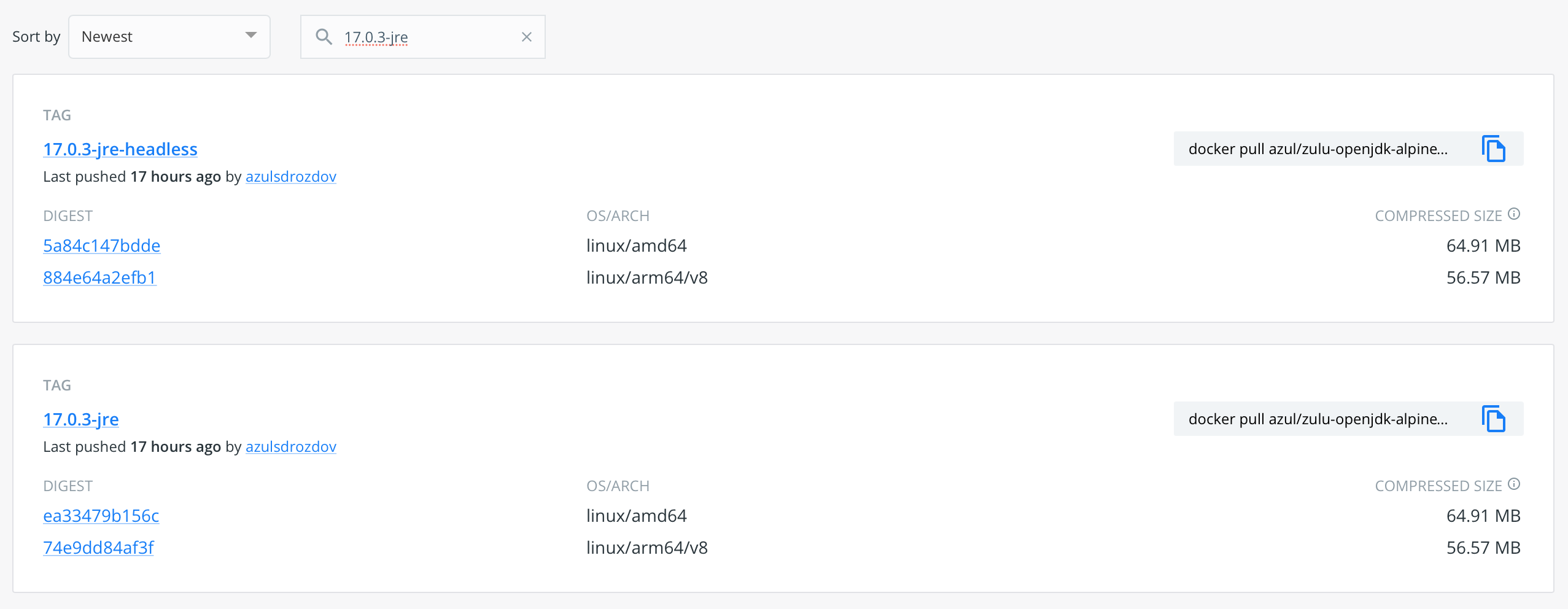 Arm64 Arch Not Longer Available For 17 0 2 Jre Image On Docker Hub · Issue 152 · Zulu Openjdk
