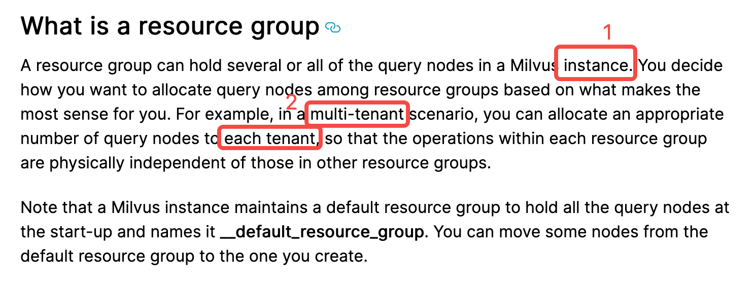 [ERROR]: Review comments for resource group user doc · Issue #1994 · milvus-io/milvus-docs · GitHub