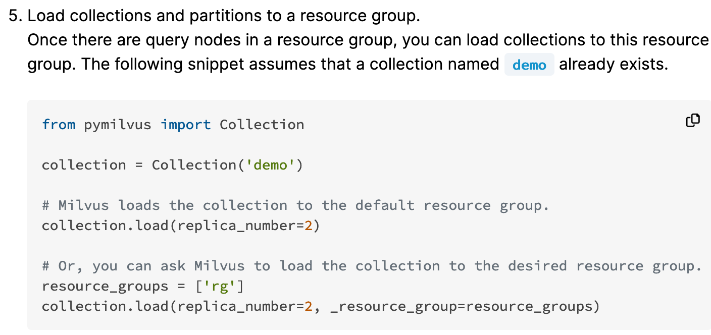 [ERROR]: Review comments for resource group user doc · Issue #1994 · milvus-io/milvus-docs · GitHub