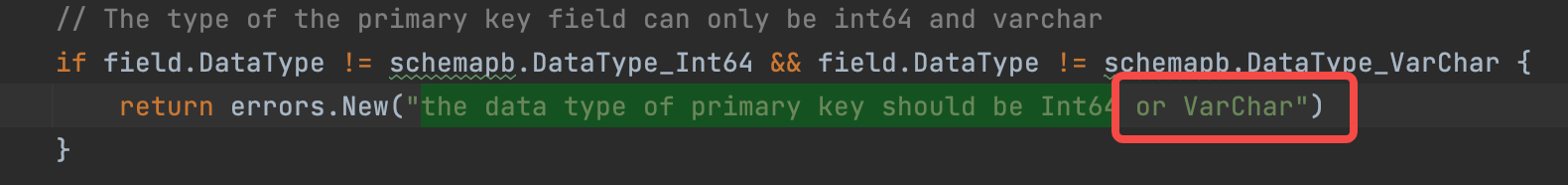 [Bug]: Collection Creation INT64 error when trying to create VARCHAR as primary key · Issue ...