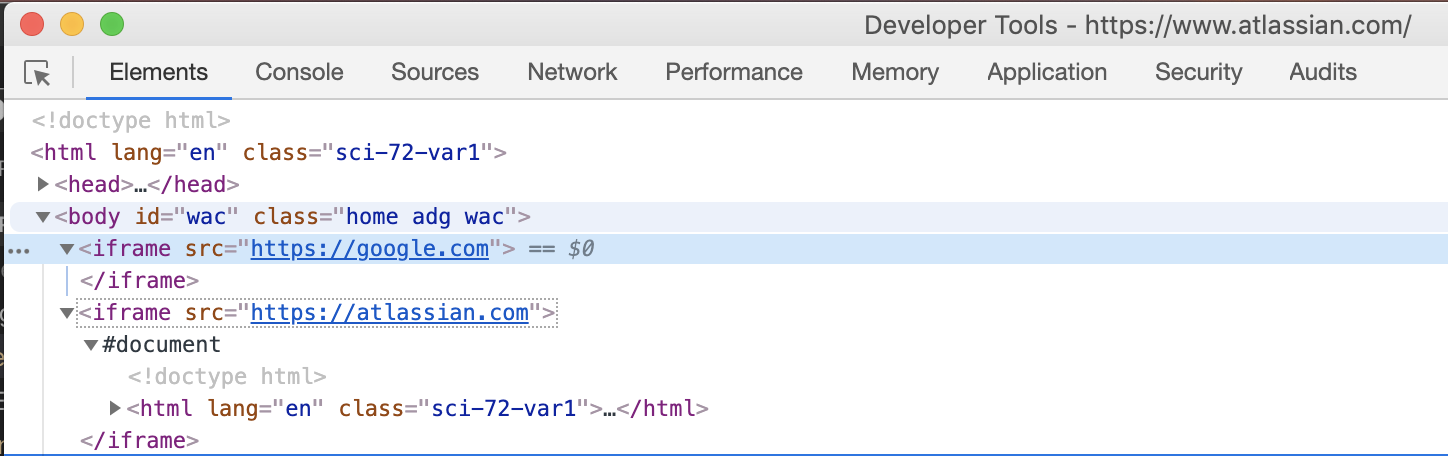 dev tools: iFrame in webview with a different origin from the the top ...
