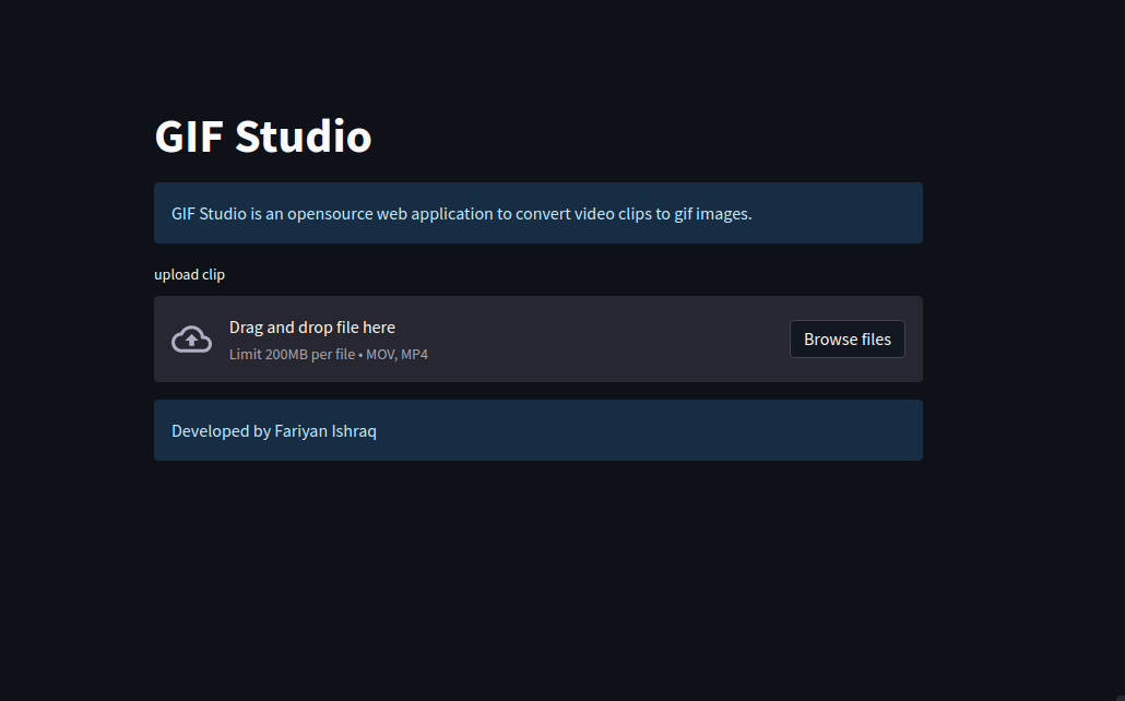 GitHub - fariyanishraq/gif_studio: GIF Studio is an opensource web application to convert video ...