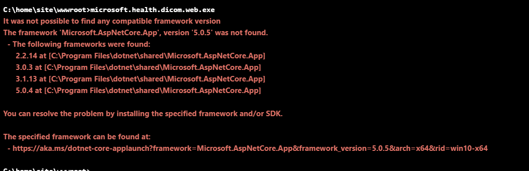 HTTP Error 500.30 - ASP.NET Core app failed to start · Issue #761 · microsoft/dicom-server · GitHub