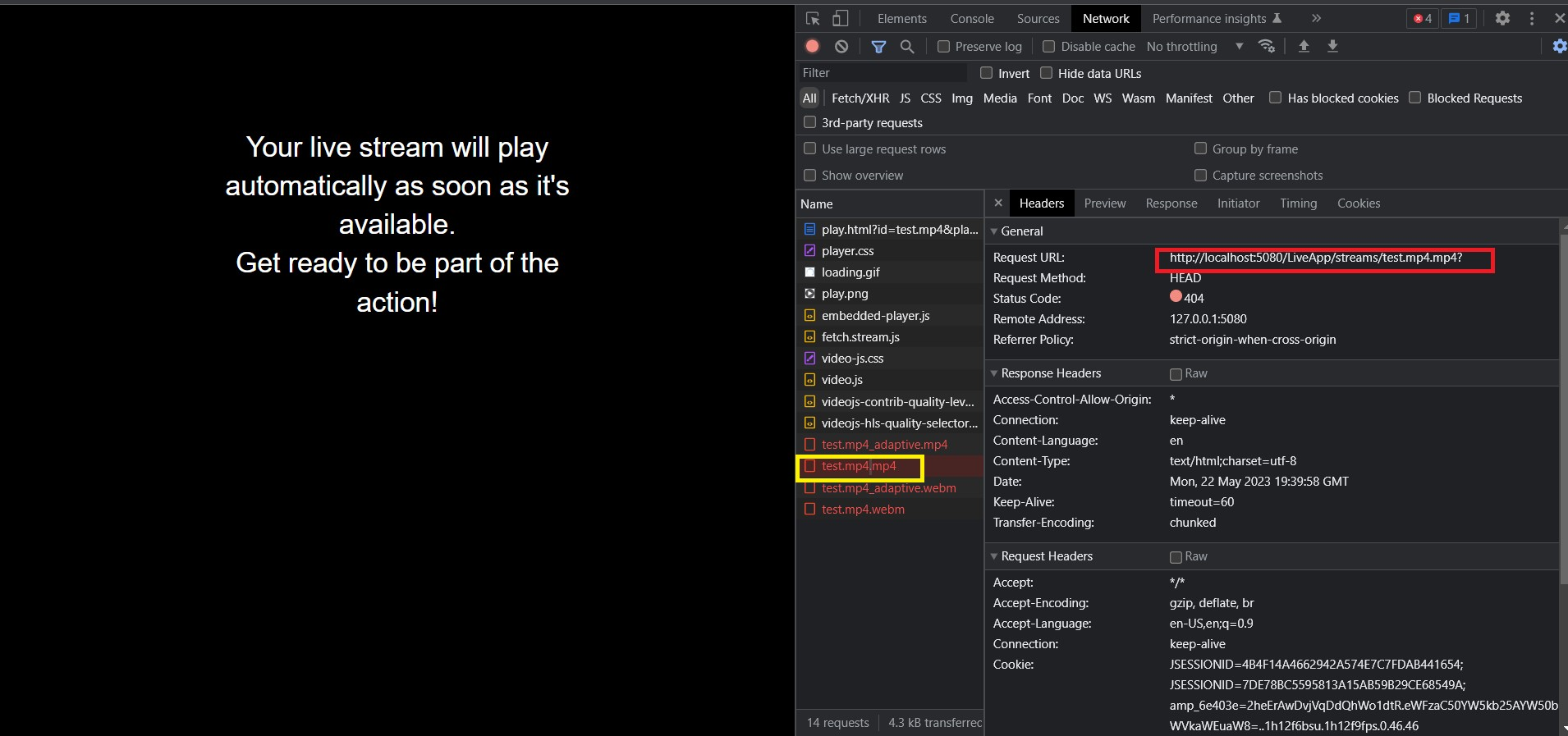 VOD is not playing on dashboard and with Embedded player (play.html) in ...
