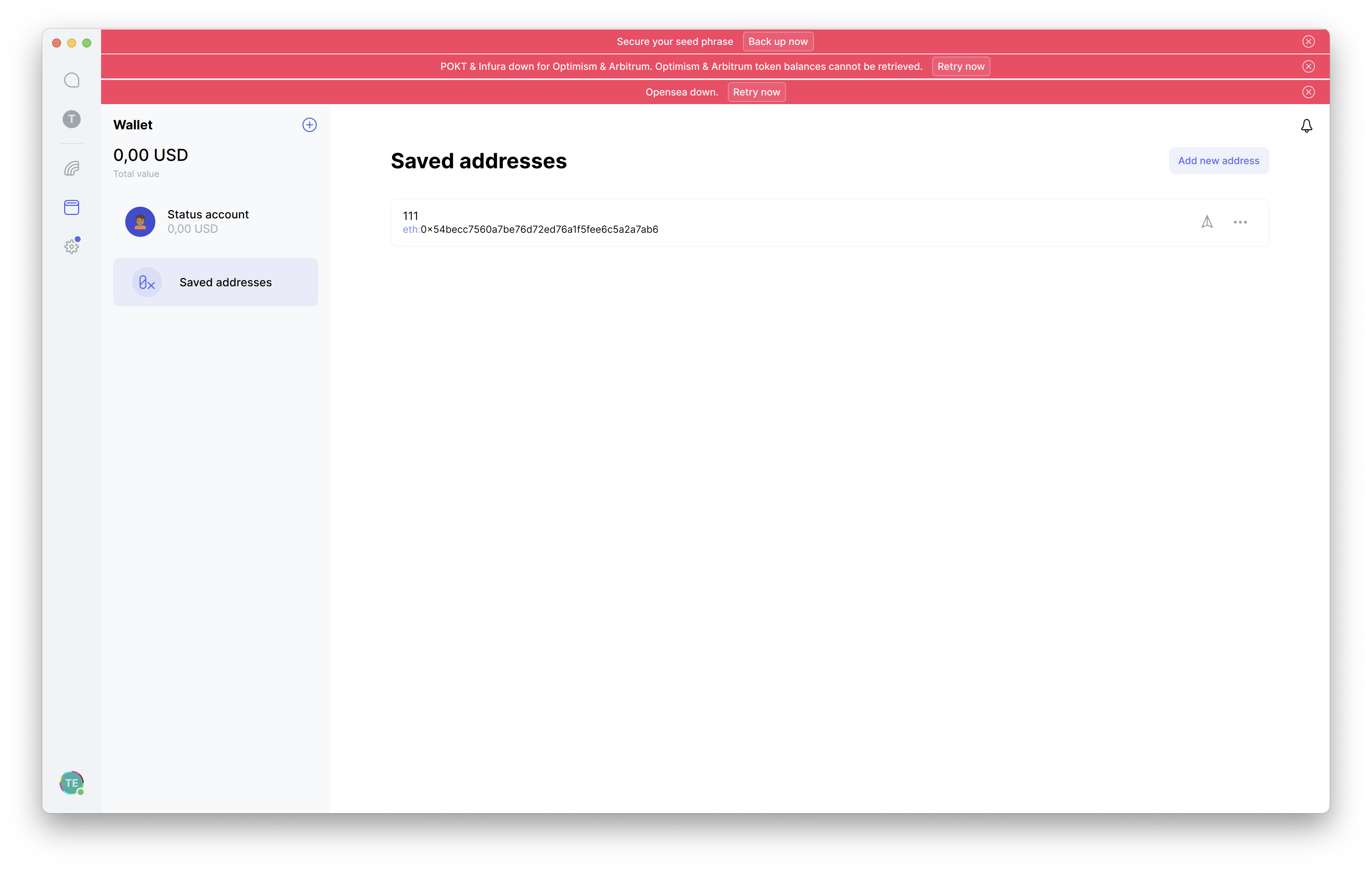 Wallet -> Saved Addresses: Saved addresses screen is missing bottom bar · Issue #10394 · status ...