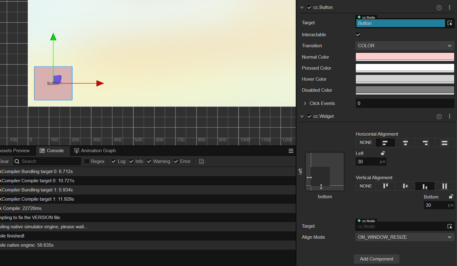 Button animation don't play when they're close to the bottom corners of the screen (on Android ...