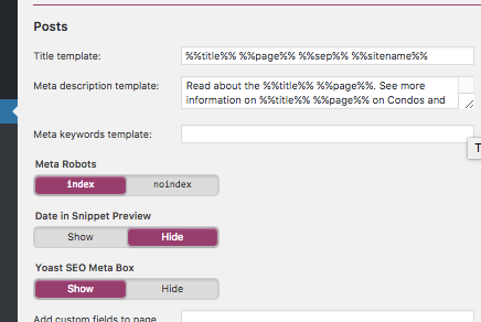 When focus keywords are part of a meta description template showing date in snippet preview ...