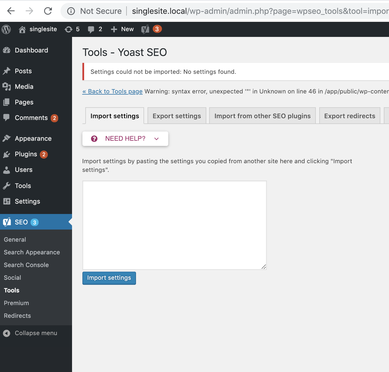 Importexport Issue Line Breakers In Yoasts Settings · Issue 11964 · Yoastwordpress Seo