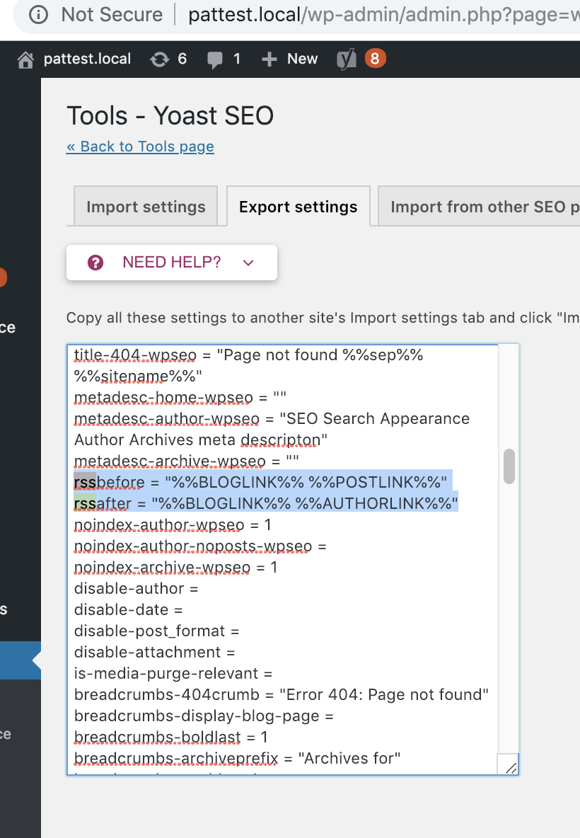 Import/Export issue (Line Breakers in Yoast's settings) · Issue #11964 · Yoast/wordpress-seo ...