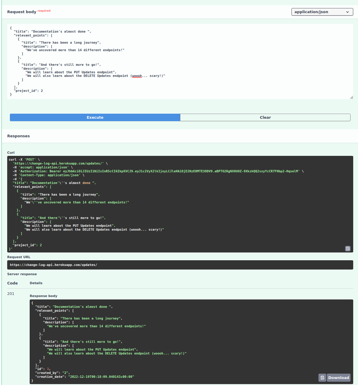 GitHub - AyrtonIseri/Change-Log-API: API to post projects and products ...