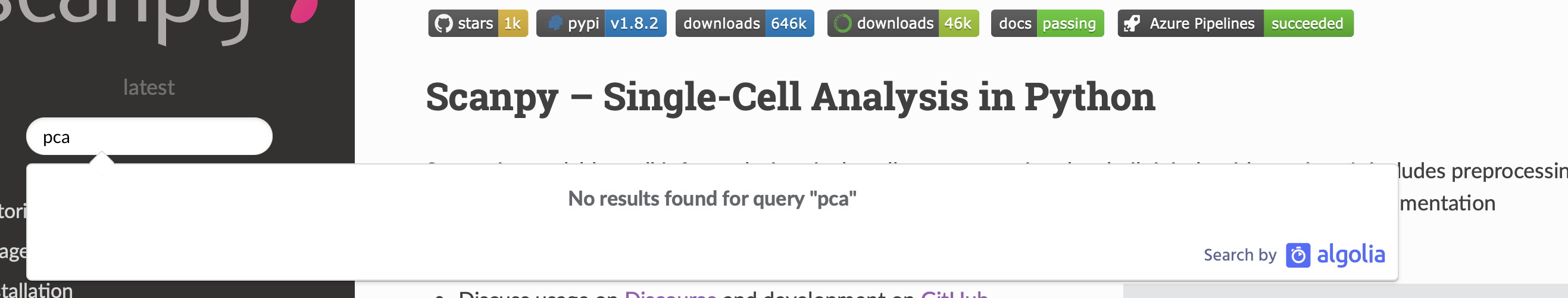 DocSearch not working · Issue #2047 · scverse/scanpy · GitHub