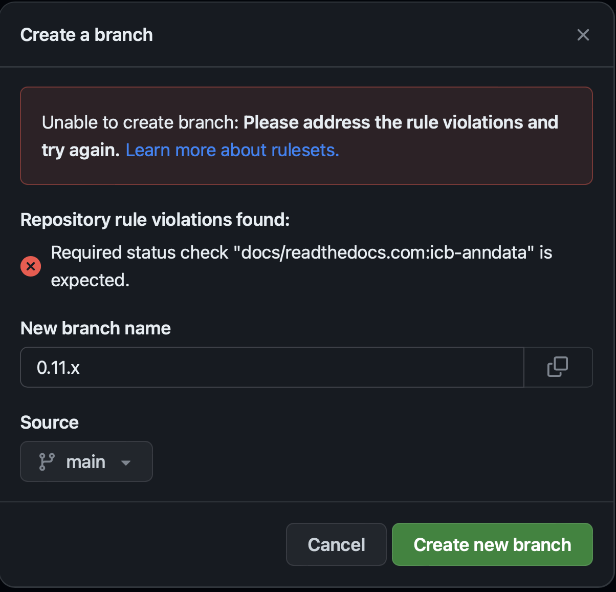 Redo branch protections to allow creating new release branches · Issue #1167 · scverse/anndata ...