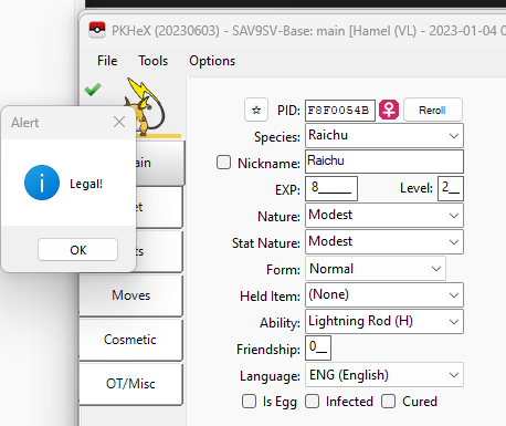 Alolan Raichu vs. Normal Raichu · Issue #3935 · kwsch/PKHeX · GitHub