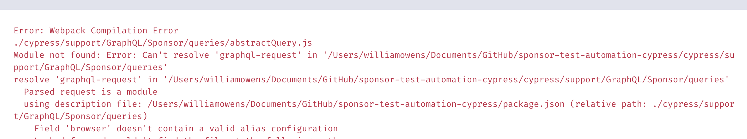 Error Can T Walk Dependency Graph Cannot Find Module Graphql Request · Issue 26092