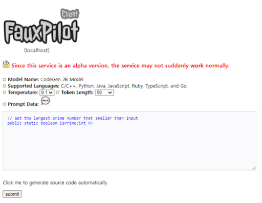 RFC: Provide a web-based client for the FauxPilot server · Issue #88 · fauxpilot/fauxpilot · GitHub
