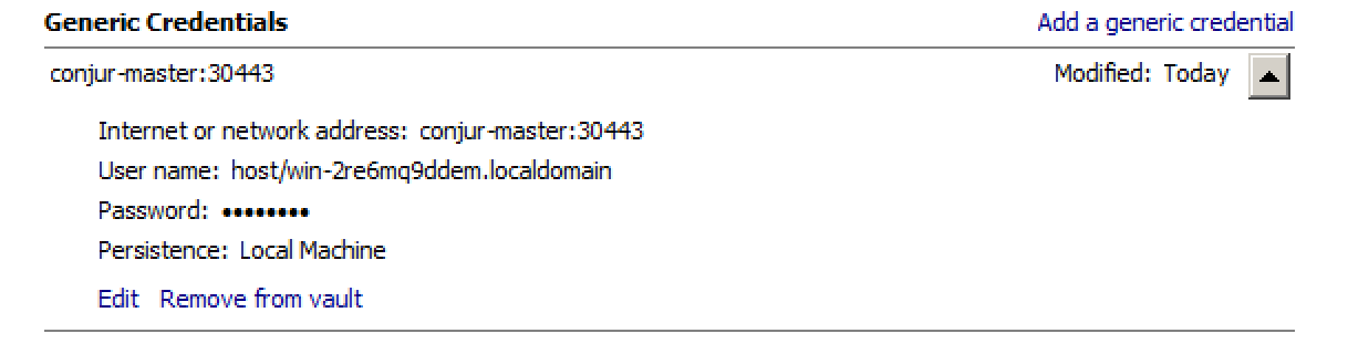 Agent (facter?) doesn't find credentials in WinCred · Issue #47 · cyberark/conjur-puppet · GitHub