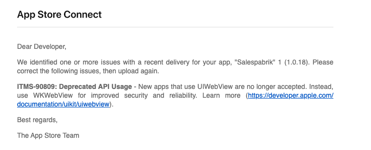 bug: Apple reject capacitor app with ITMS-90809: Deprecated API Usage · Issue #2863 · ionic-team ...