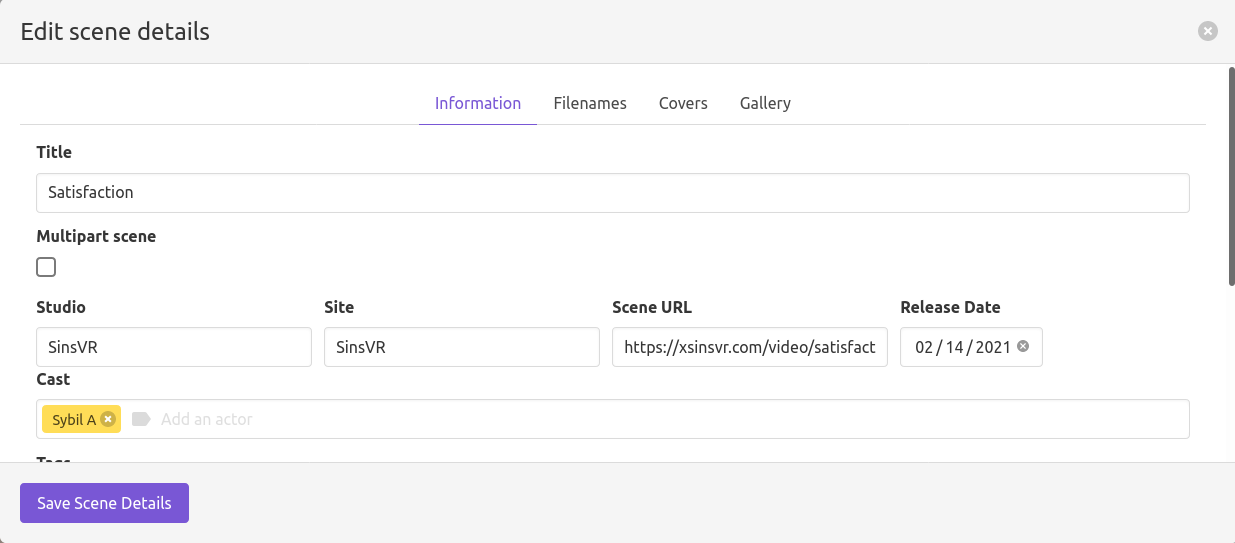 Unable to find the scraped scene in the "Match file to scene" tool · Issue #524 · xbapps/xbvr ...