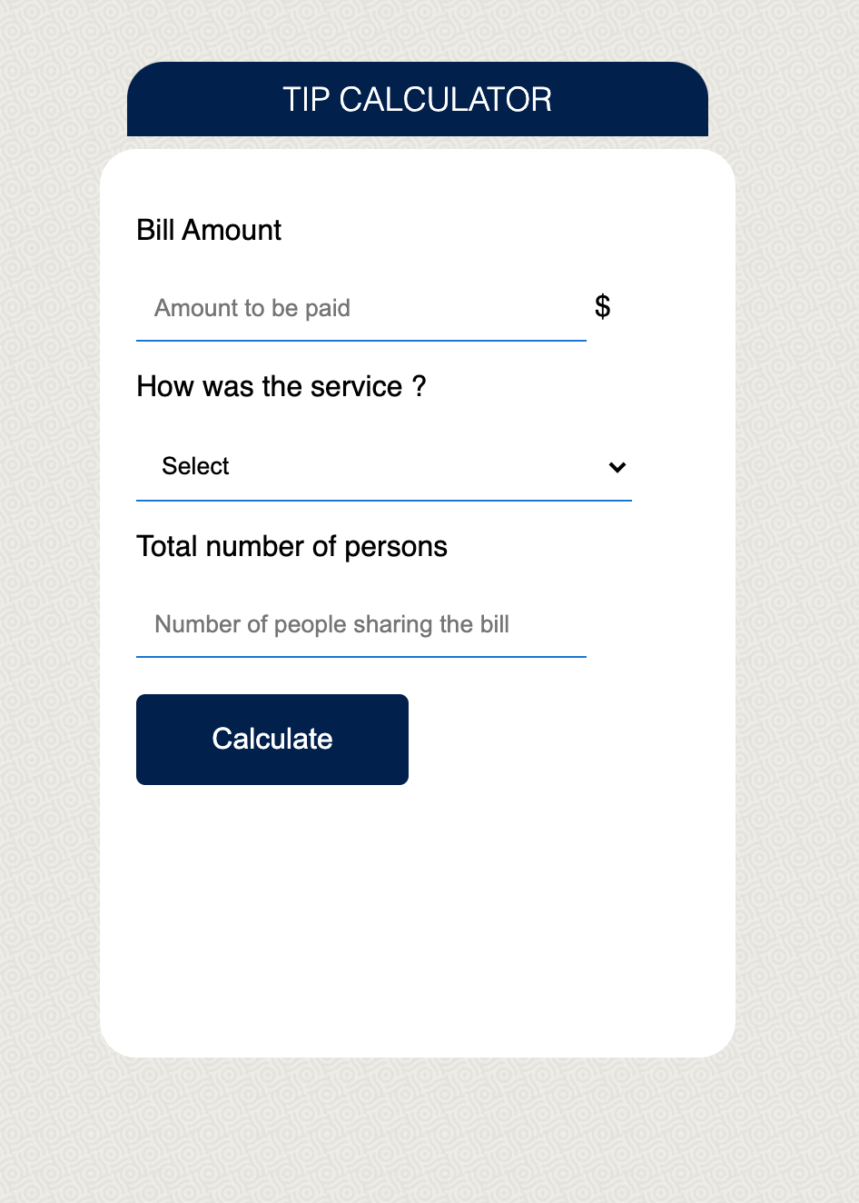 GitHub - dwg06d/tipCalc: A group project to build a Tip Calculator.