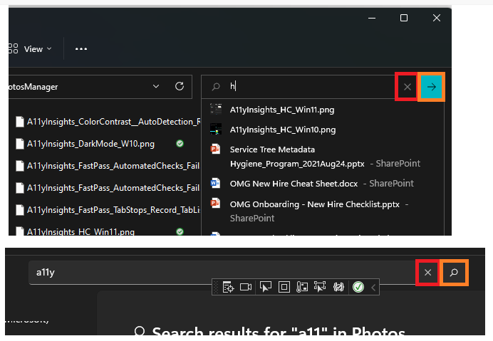 [A11y] AutoSuggestBox "Close" or "Search" button not accessible through keyboard · Issue #7733 ...