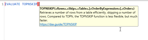 TOPNSKIP not recognized by intellisense · Issue #374 · DaxStudio/DaxStudio · GitHub